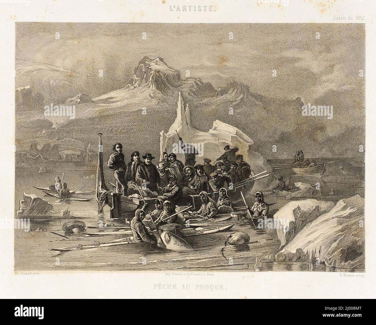 Pêche au phoque. Alphonse-Charles Masson (France, Paris, 1814-1898 ...