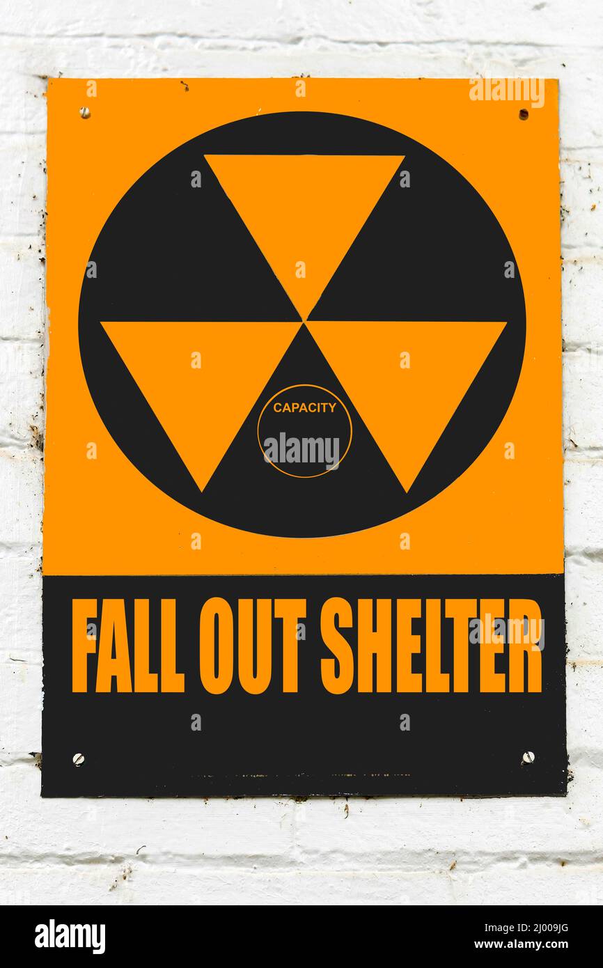 1960s Nuclear war Fallout Shelter sign sign at the Colbert County ...