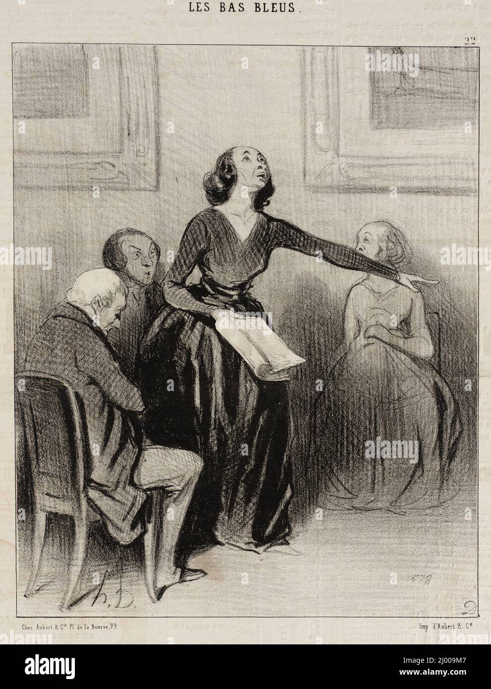 Le Bas-bleu déclamant sa pièce. Honoré Daumier (France, Marseilles ...