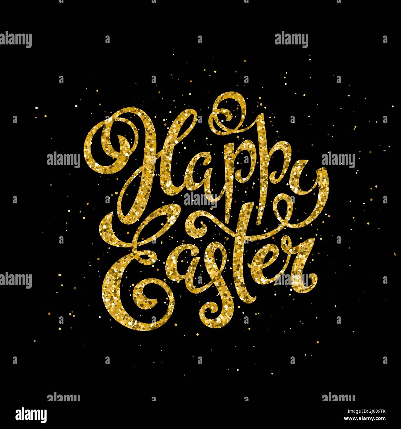 Happy Easter banner with handdrawn calligraphy.Template for poster with ...