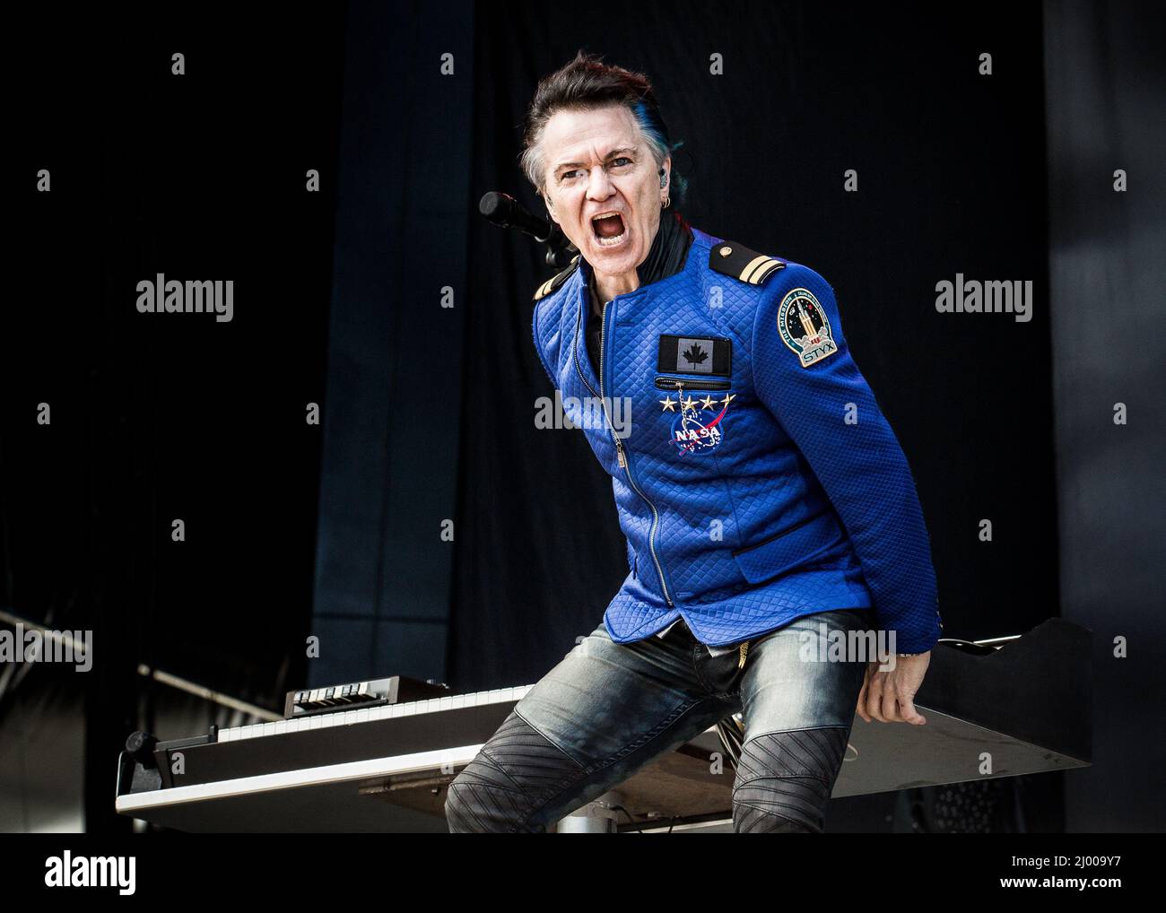 Lawrence Gowan of rock band Styx performing live in concert at Sweden ...