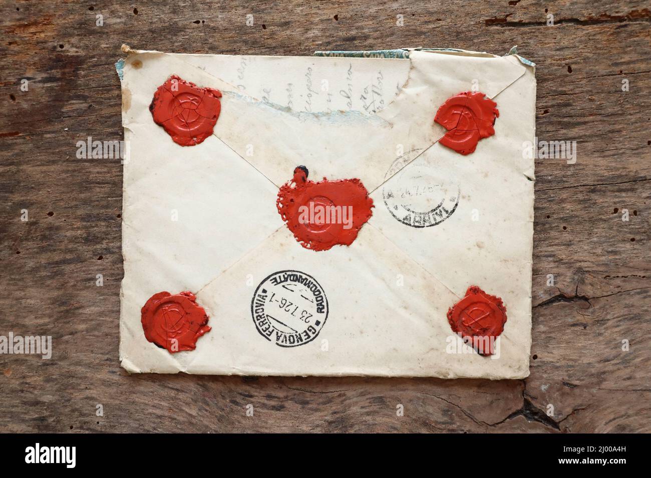 Old Envelope on a original 1800s wooden background Stock Photo - Alamy
