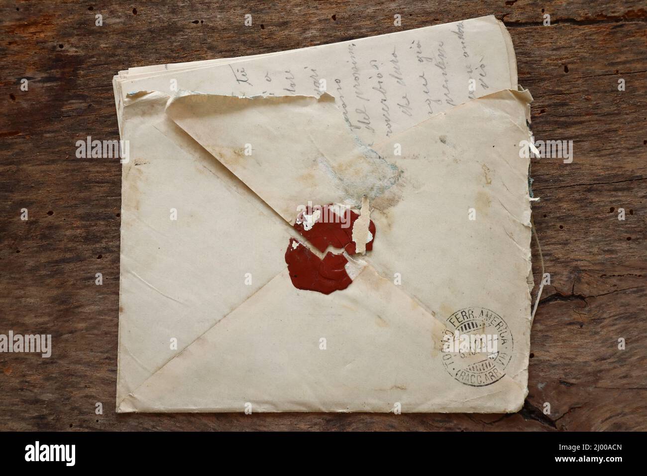 Old Envelope and Letter on a original 1800s wooden background Stock ...