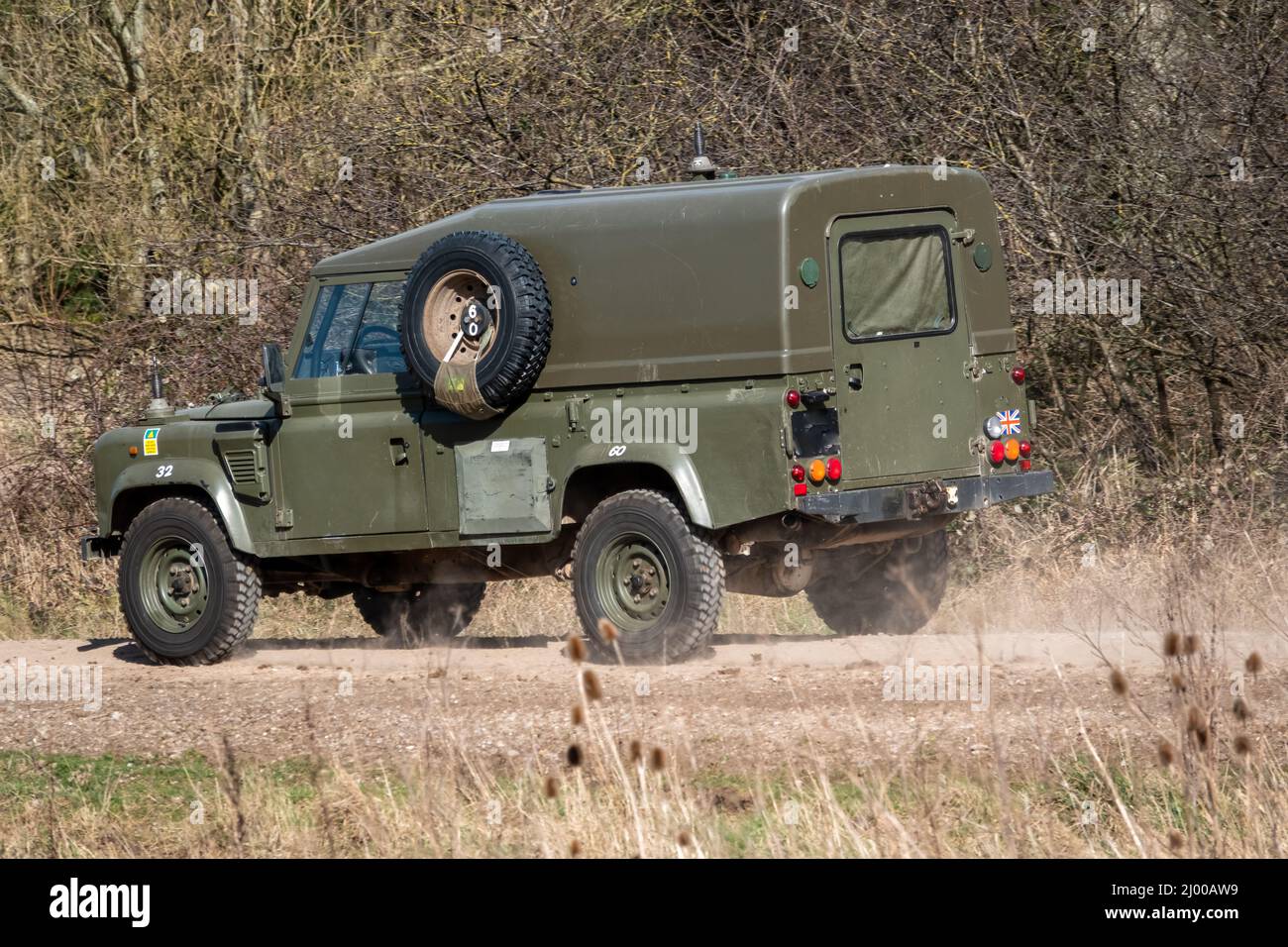 British Army Land Rover Defender Wolf medium utility vehicle on a ...