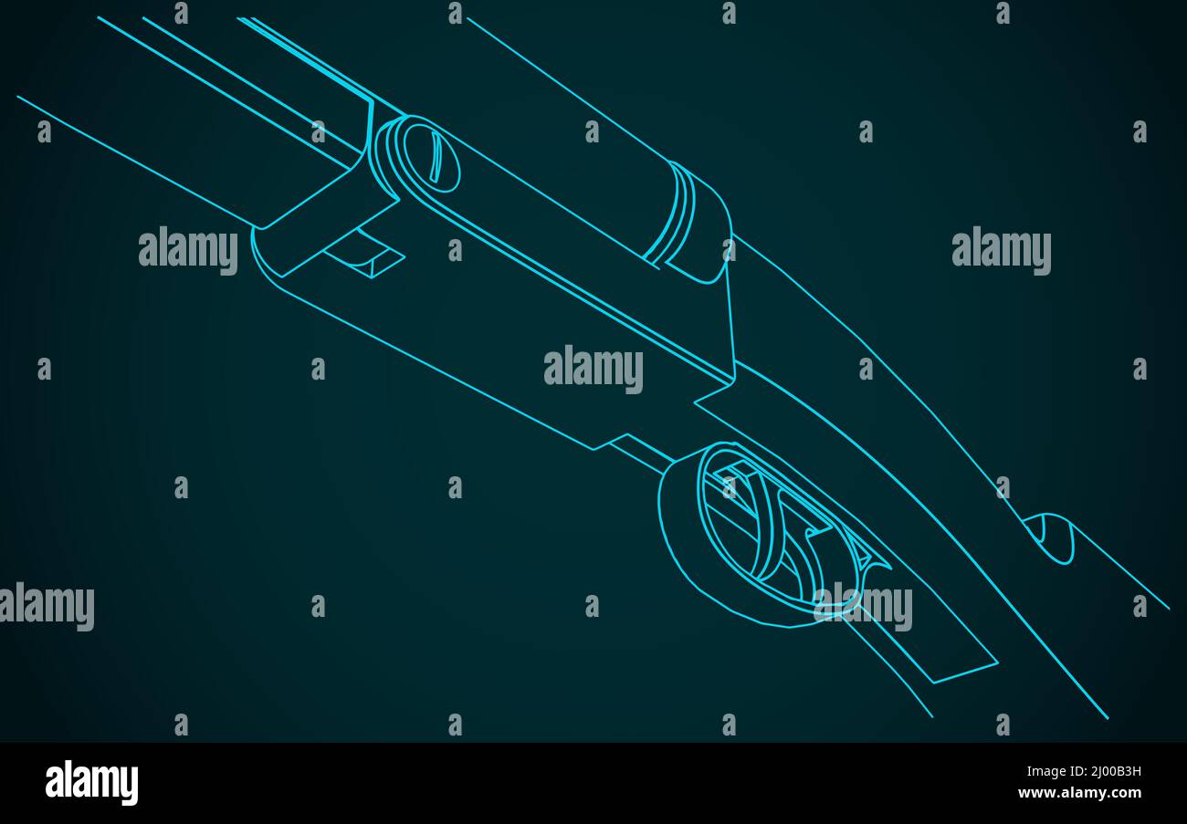Stylized vector illustrations of shotgun trigger close up Stock Vector ...