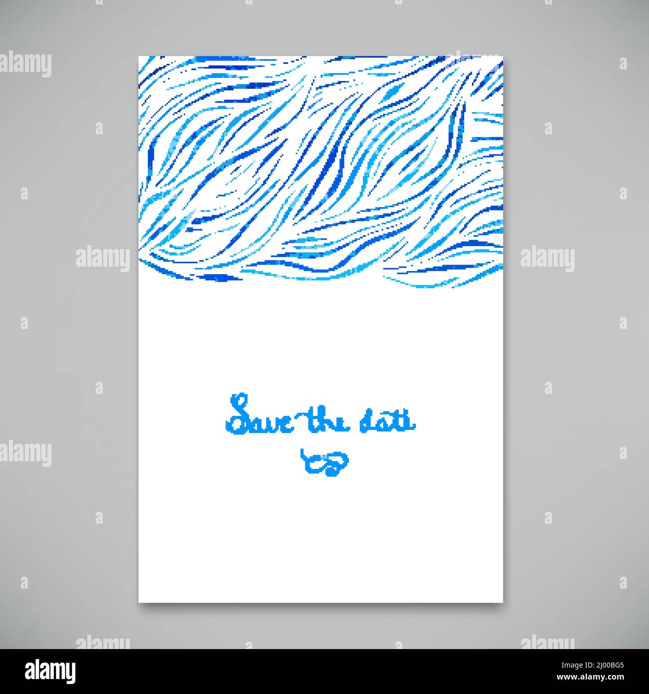 Beautiful card template with wave pattern, vector illustration Stock ...