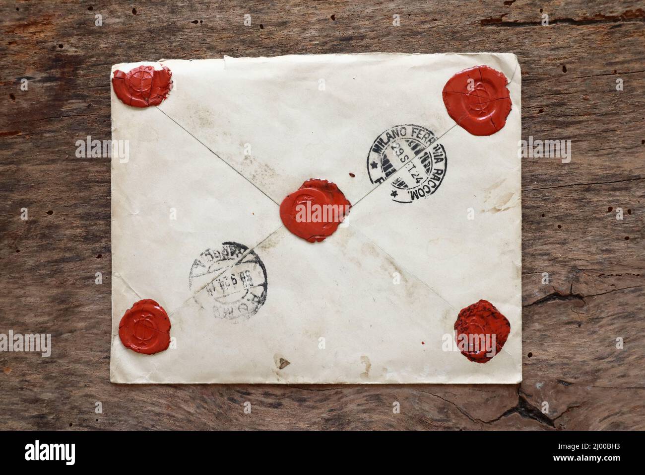 Old Envelope on a original 1800s wooden background Stock Photo - Alamy