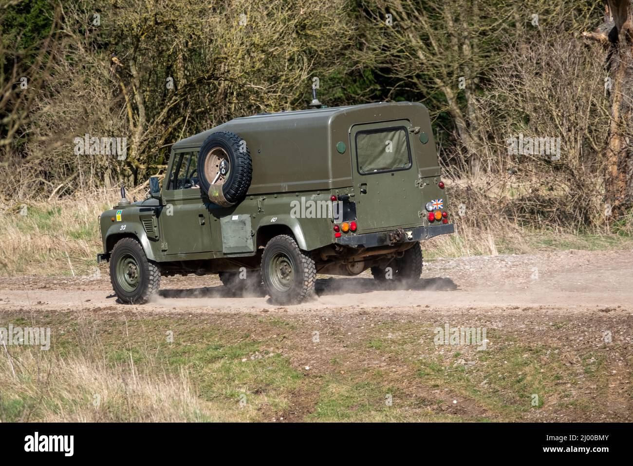 British Army Land Rover Defender Wolf medium utility vehicle on a ...