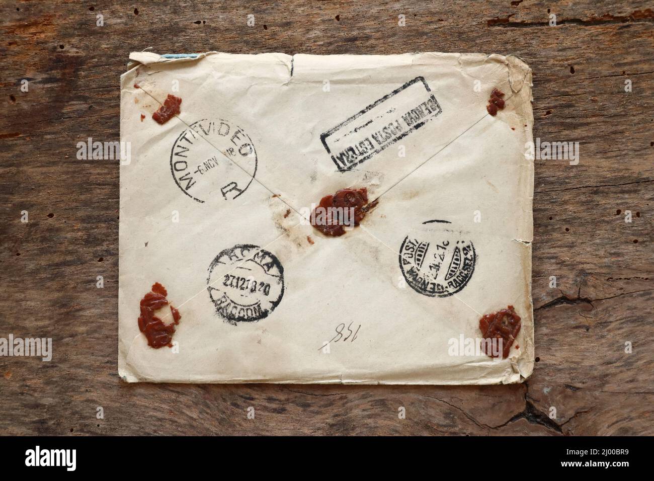 Old Envelope on a original 1800s wooden background Stock Photo - Alamy