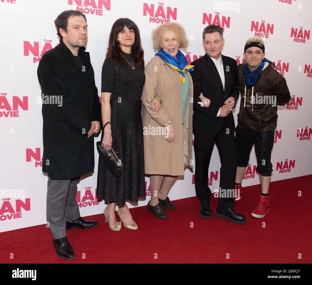 (Left to right) Jack Doolan, Niky Wardley, Catherine Tate in character ...