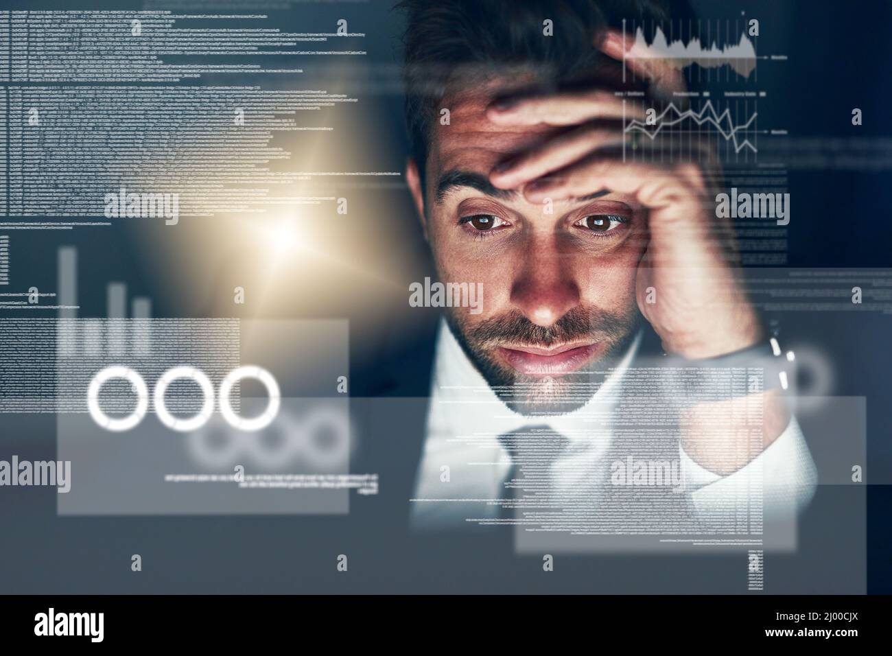 Debugging is no easy task. Cropped shot of a young businessman looking ... Debugging is no easy task. Cropped shot of a young businessman looking ...