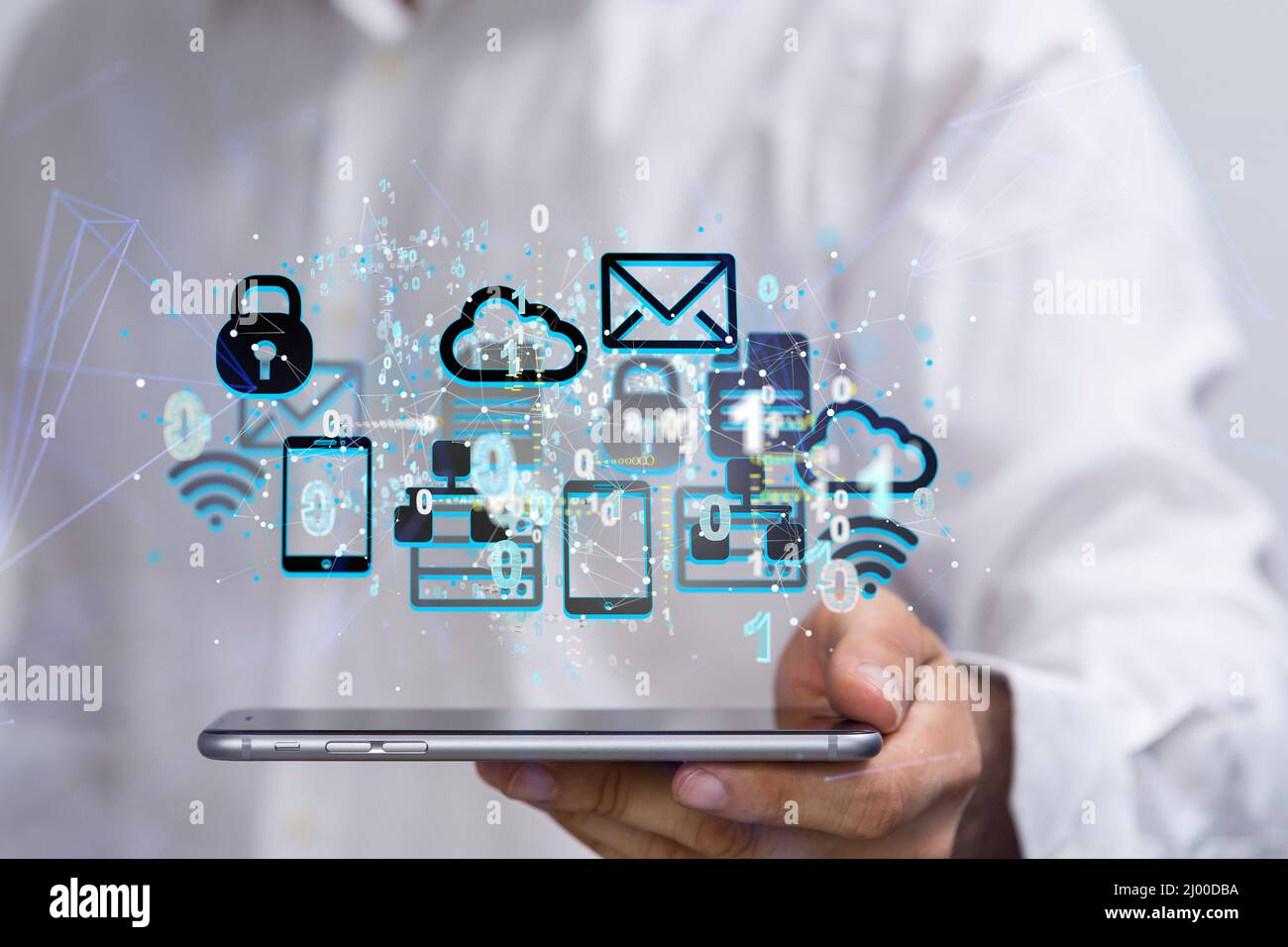 3d design of database data Cloud technology Integrated digital web ...