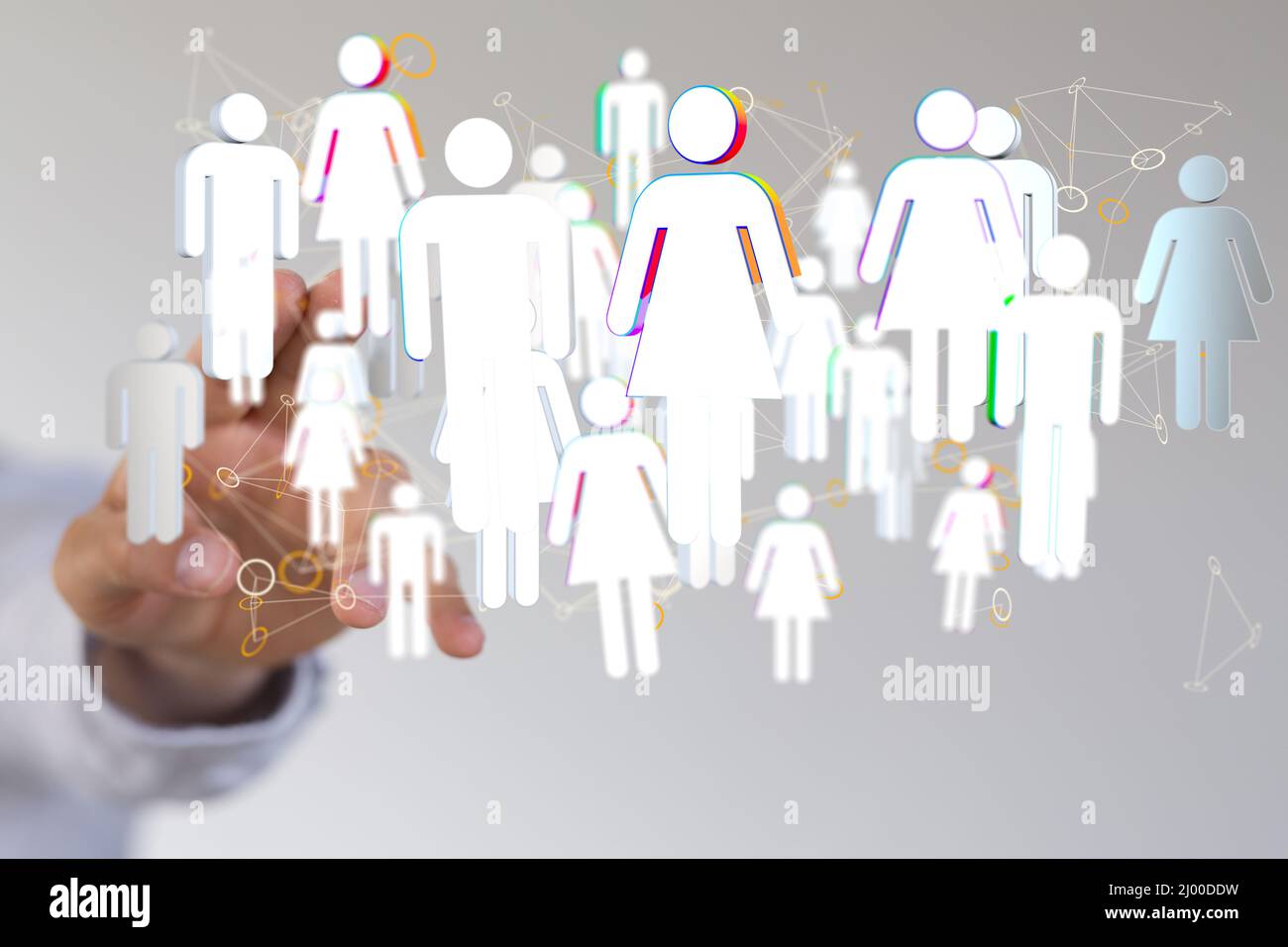 Pointing on Global digital connections icons Stock Photo - Alamy