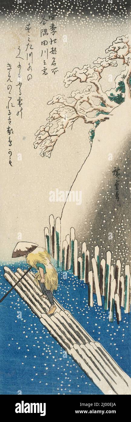 Winter: The Sumida River in Snow. Utagawa Hiroshige (Japan, Edo, 1797 ...