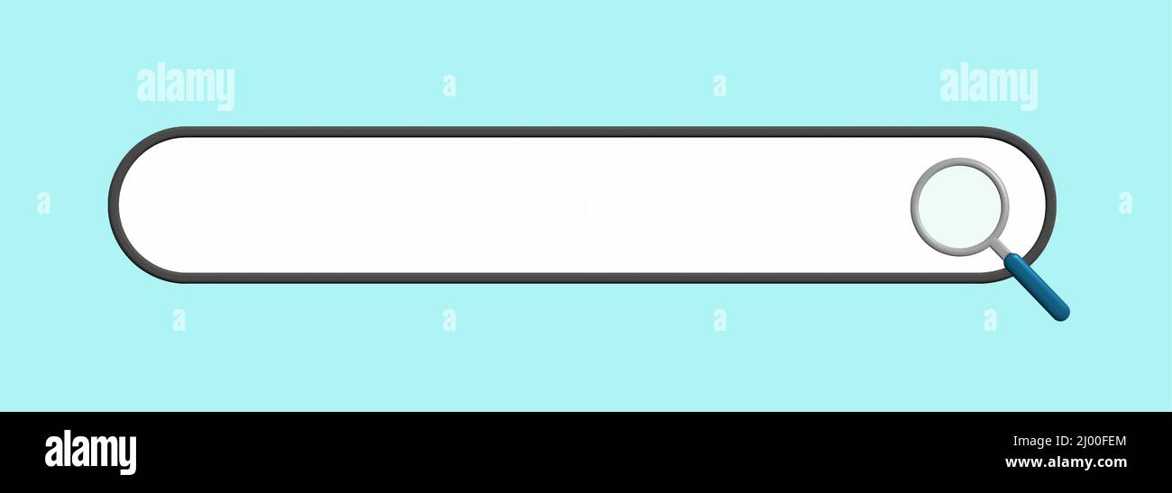 Search bar in 3d render isolated on blue background. 3d vector ...