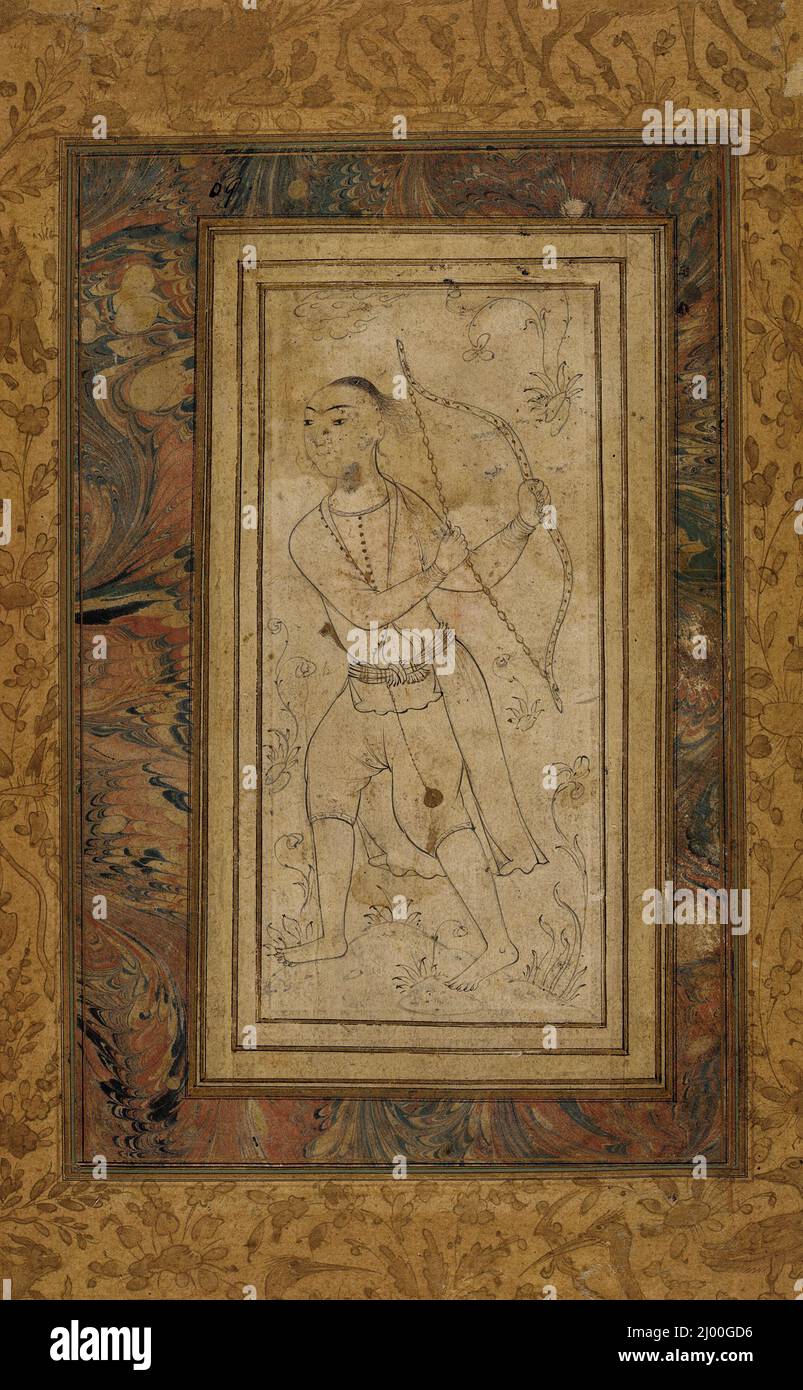 A Young Archer in a Landscape. Turkey, Circa 1600. Manuscripts; folios ...