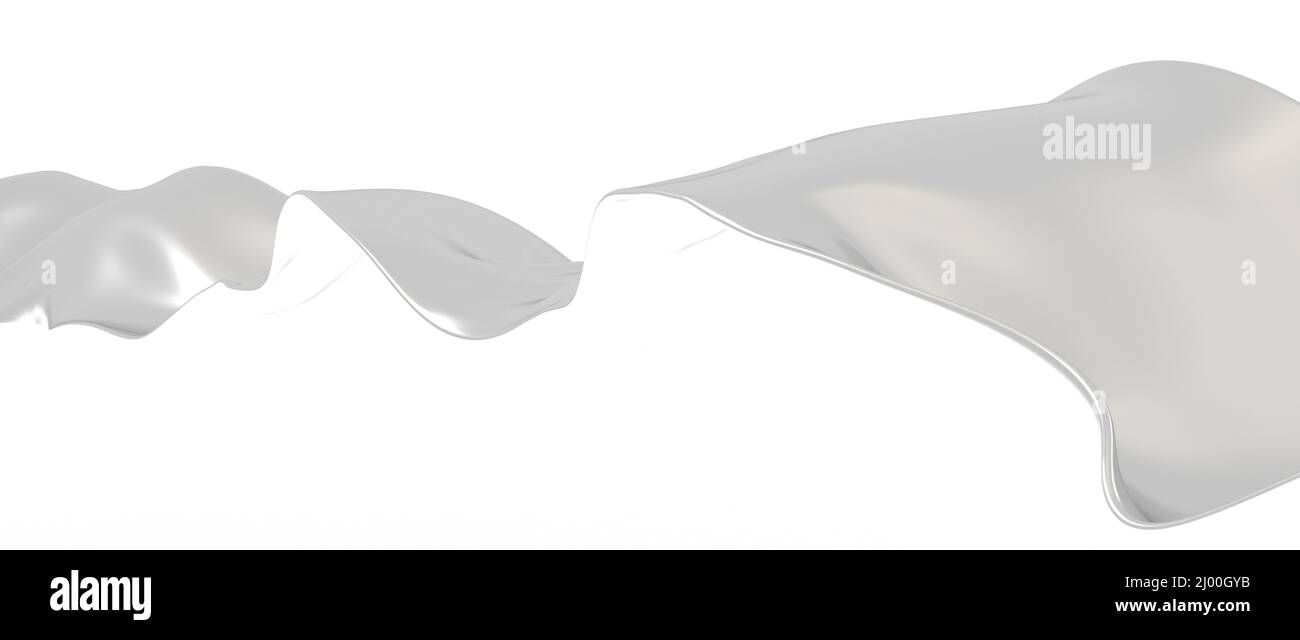 3D rendering of a twisted cloth garment in motion isolated on a white ...