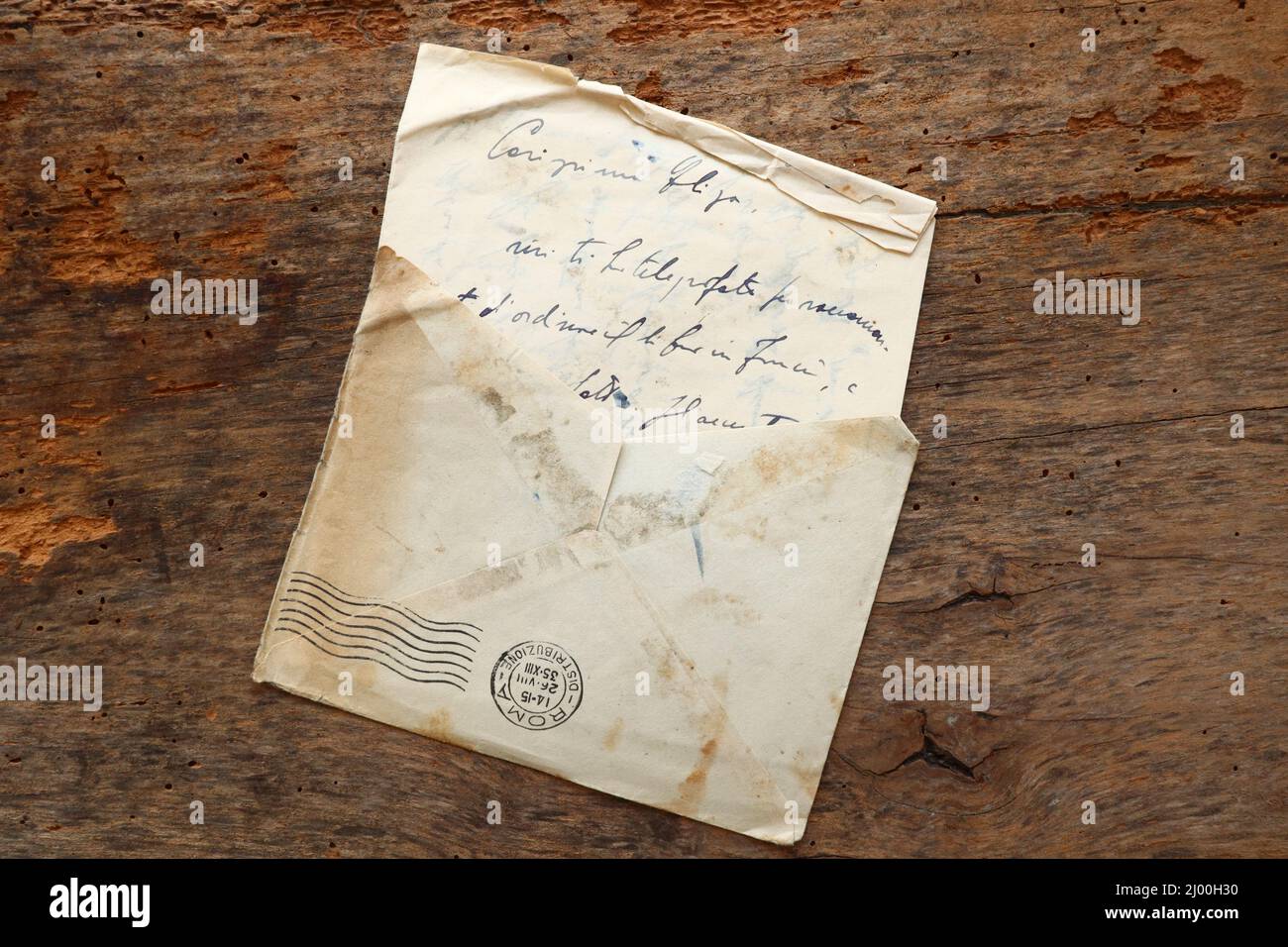 Old Envelope and Letter on a original 1800s wooden background Stock ...