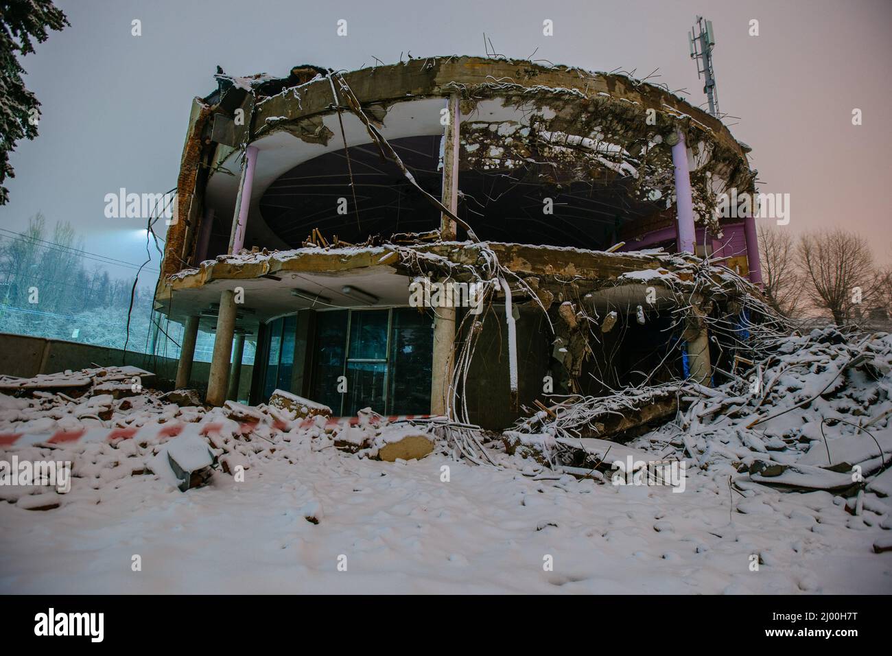 Ruined building. Consequences of disaster, war or demolition Stock ...