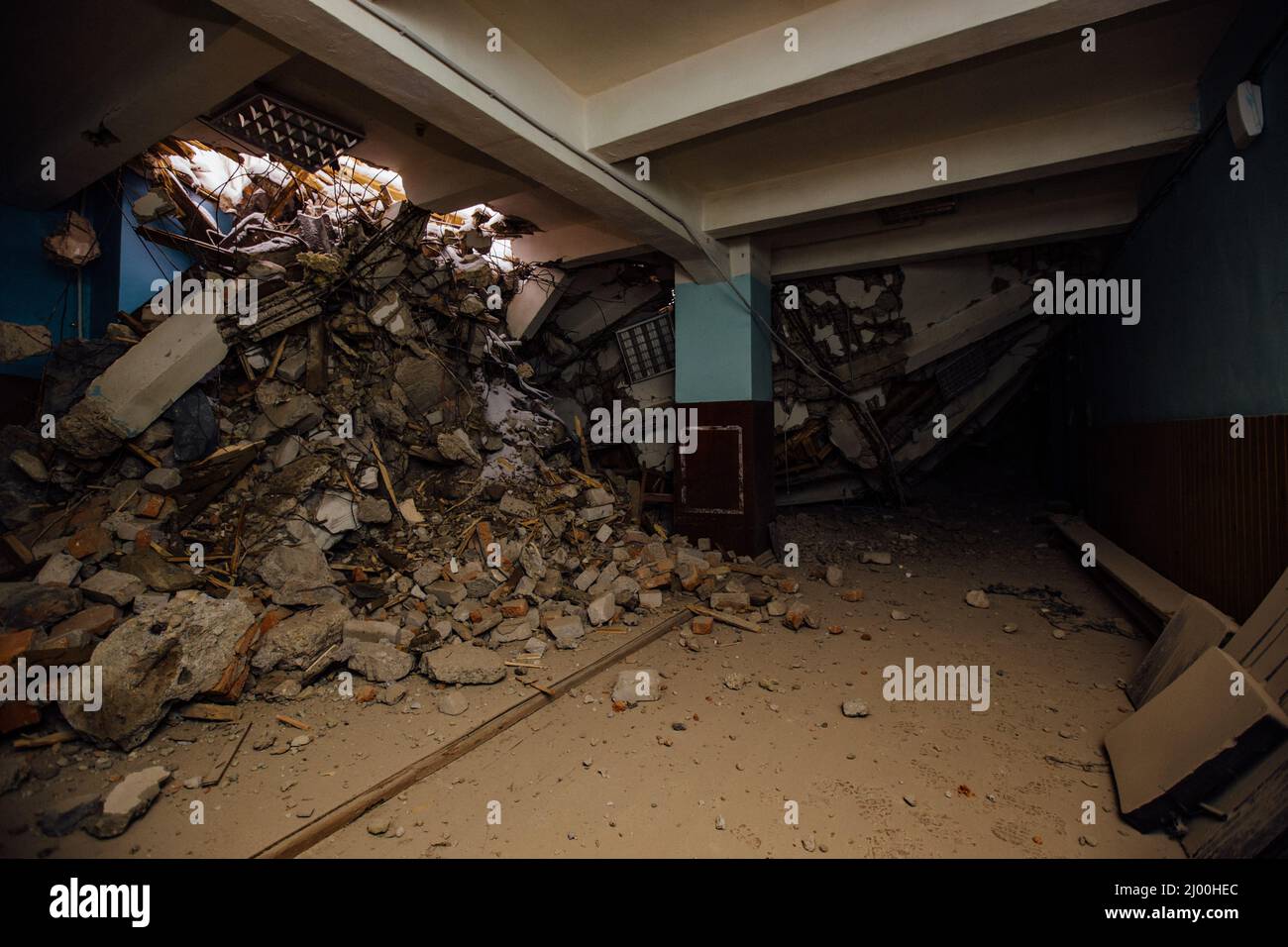 Ruined building. Consequences of disaster, war or demolition Stock ...