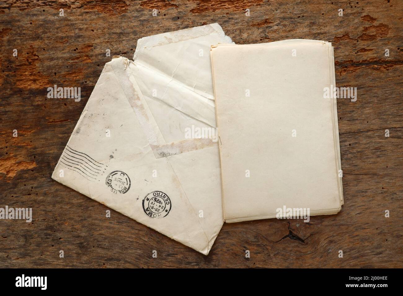 Old Envelope and Letter on a original 1800s wooden background Stock ...