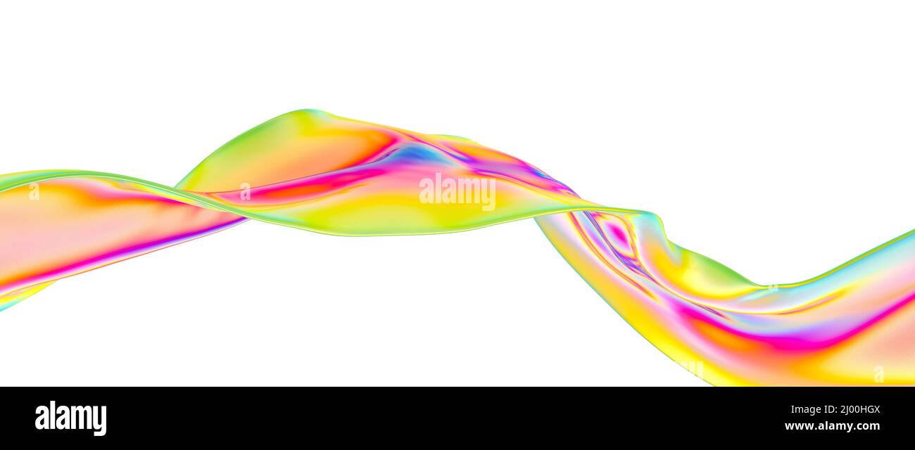 3D illustration of a rainbow thick line Stock Photo - Alamy