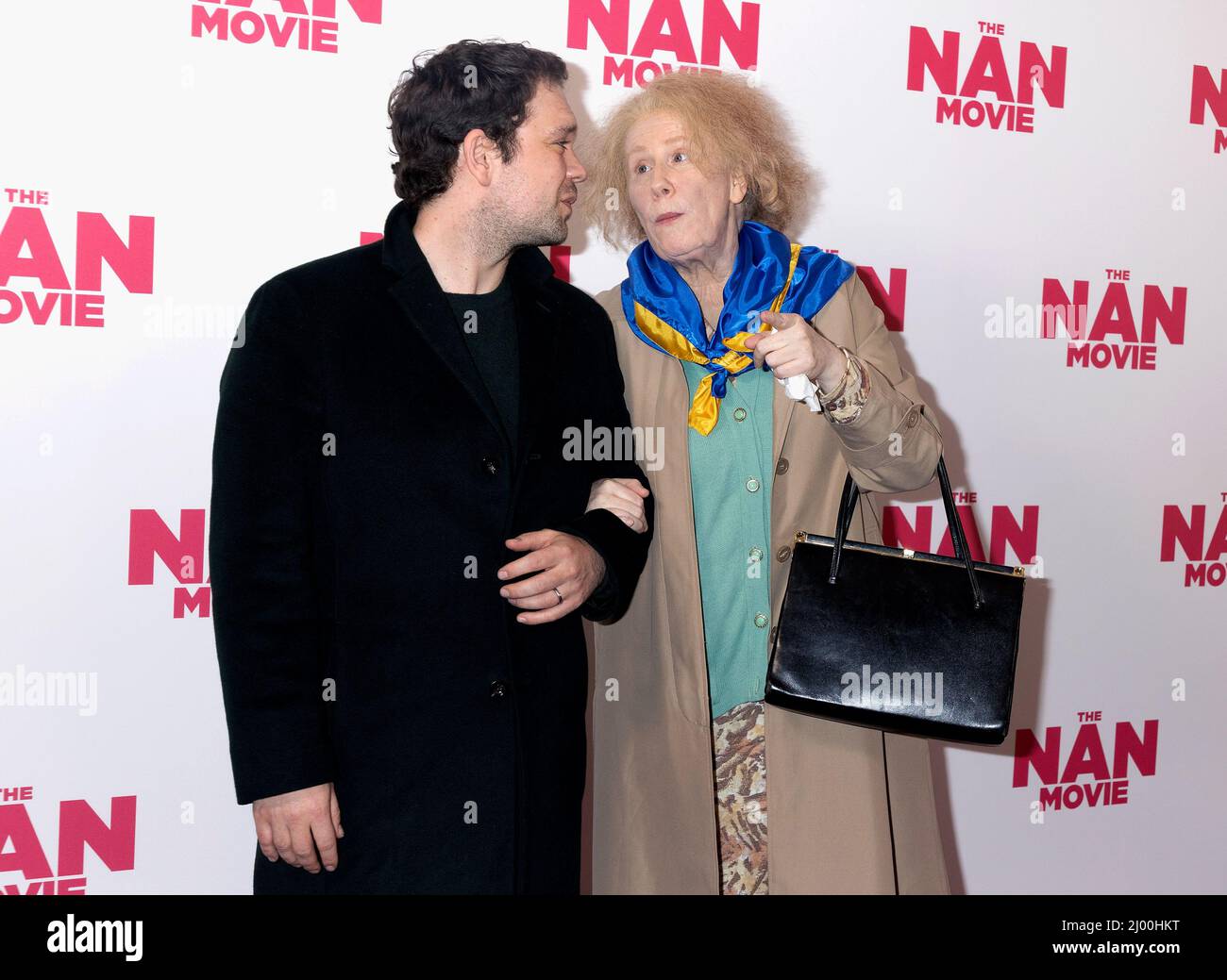 Jack Doolan and Catherine Tate in character as Nan arrive for the ...
