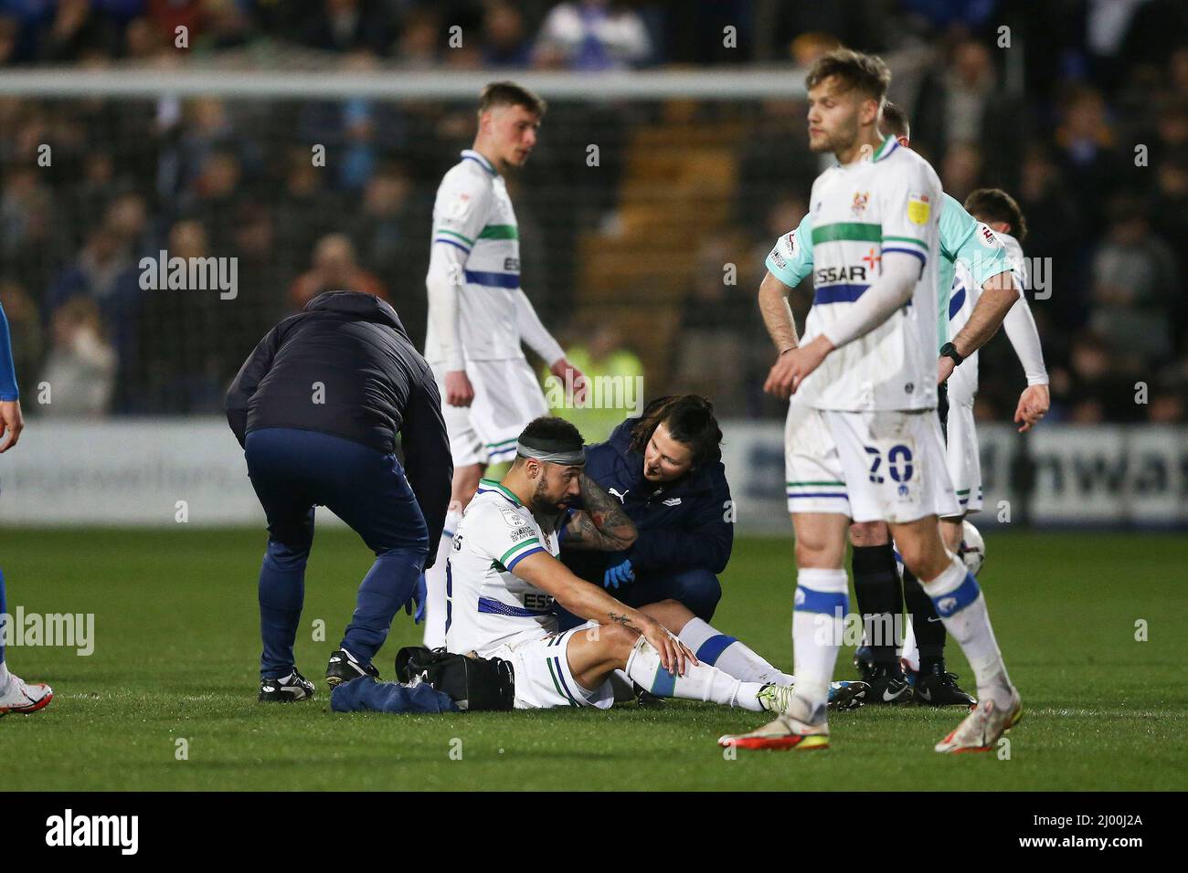 Birkenhead, UK. 15th Mar, 2022. Kane Hemmings of Tranmere Rovers ...