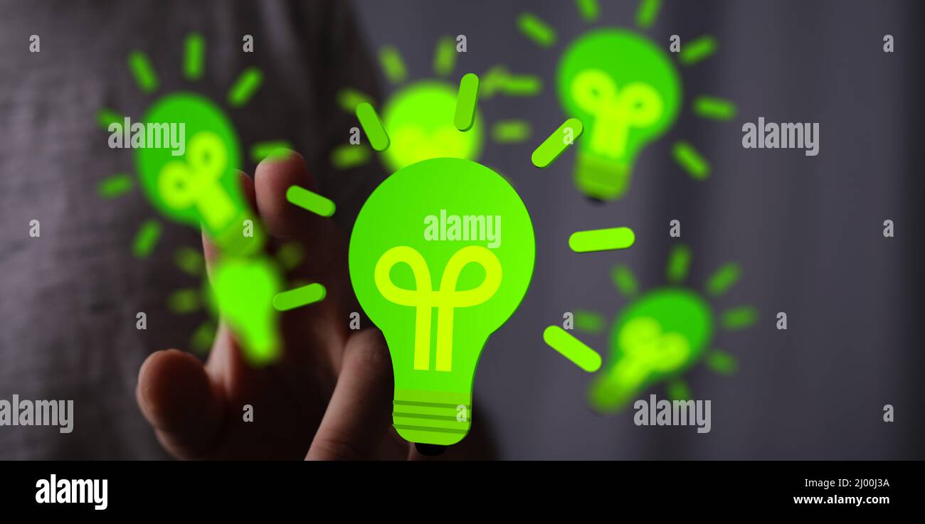 3D illustration of creative bulb signs Stock Photo - Alamy