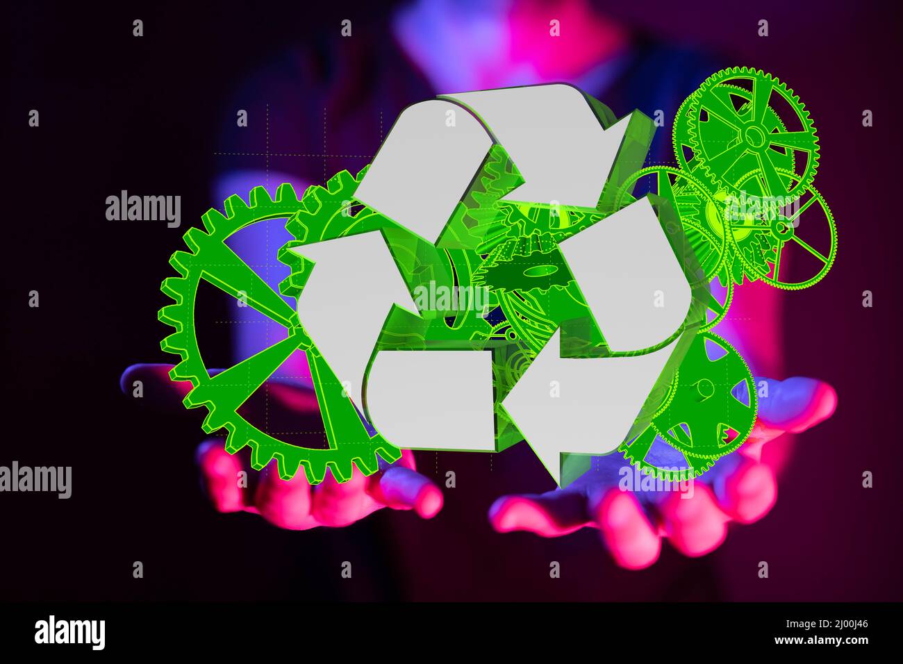 3D illustration of a Green Technology Symbol Stock Photo - Alamy