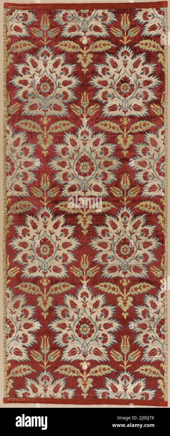 Textile Length with Design of Stylized Carnations and Tulips. Turkey ...
