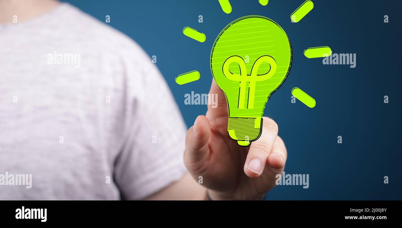 3D illustration of a creative bulb sign Stock Photo - Alamy