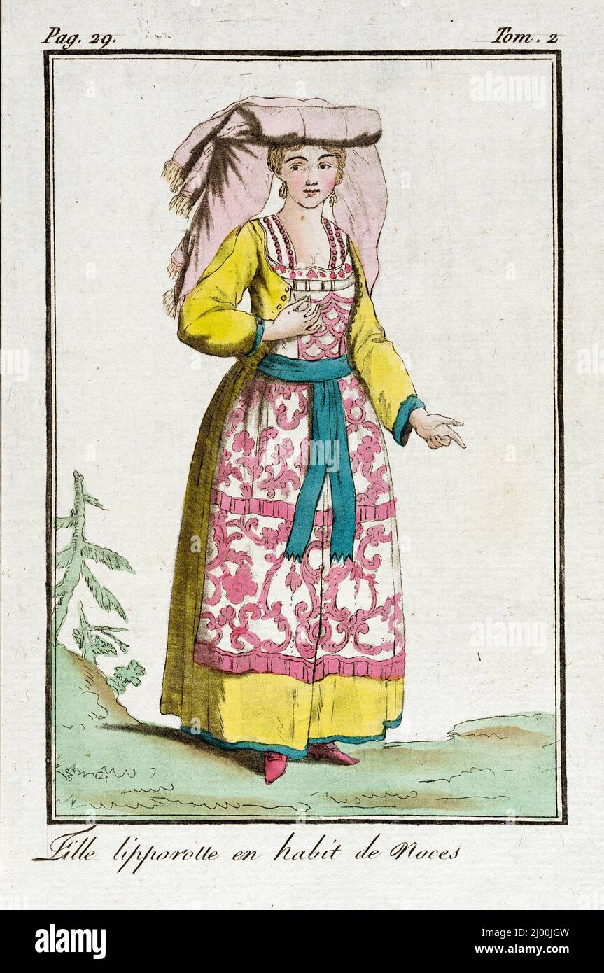 Costume Plate (Fille Lipporolle en Habit de Noces). Jacques Grasset de ...