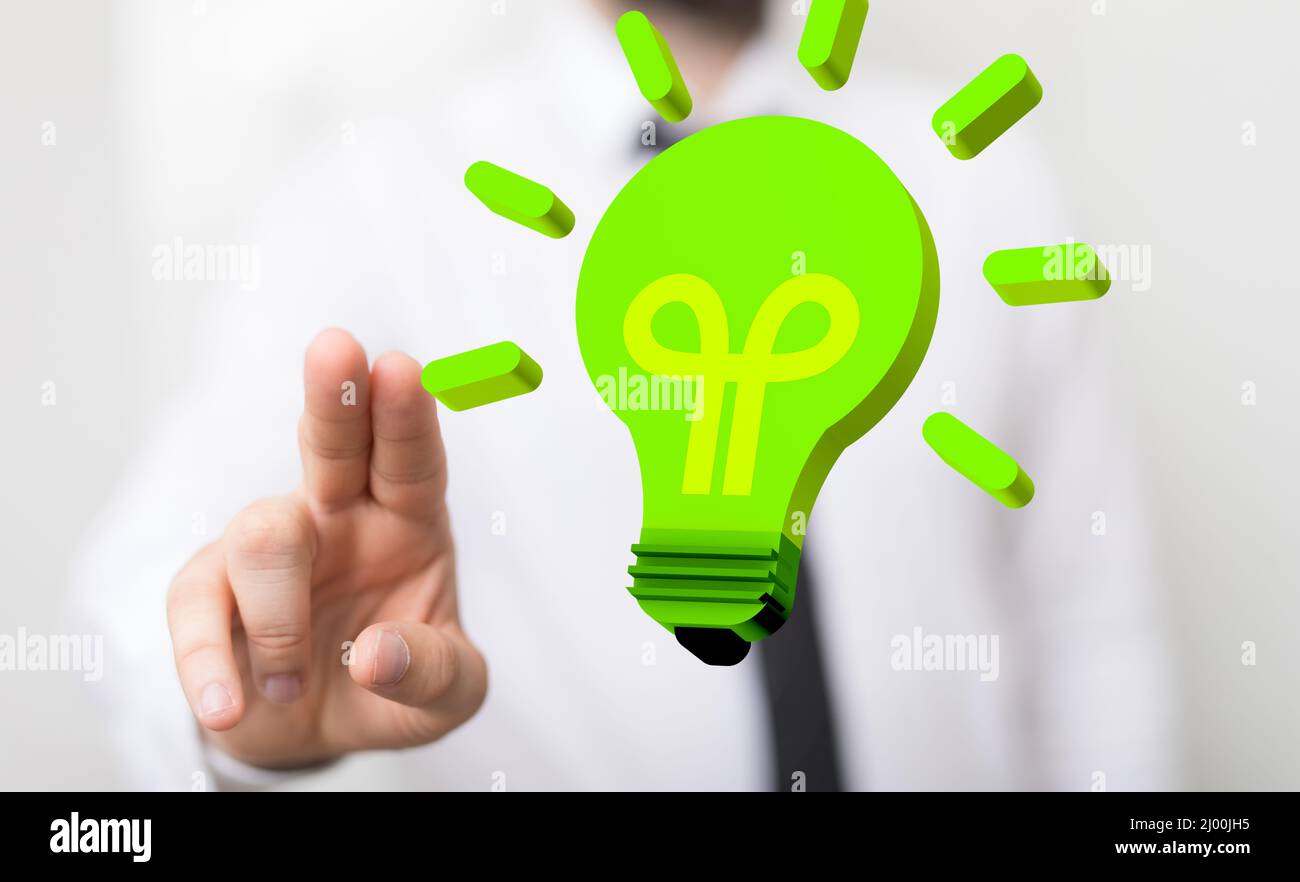 3D illustration of a creative bulb sign Stock Photo - Alamy