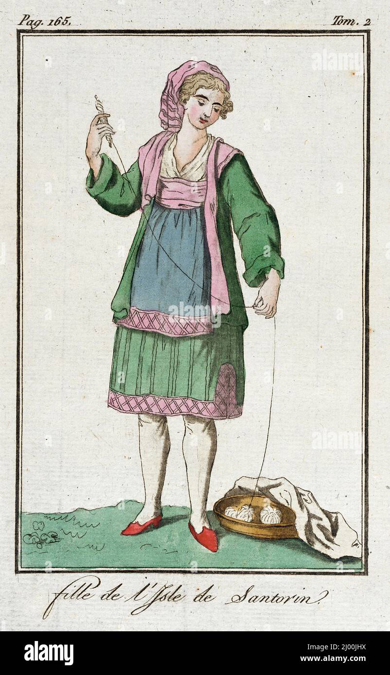 Costume Plate (Fille de l'Isle de Santorin). Jacques Grasset de Saint ...