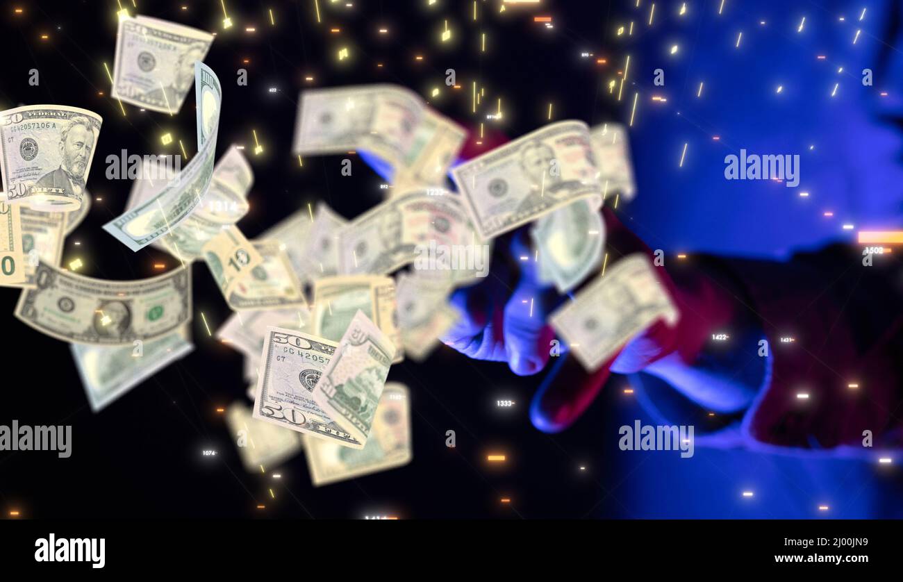 3D illustration of flying money banknotes Stock Photo - Alamy