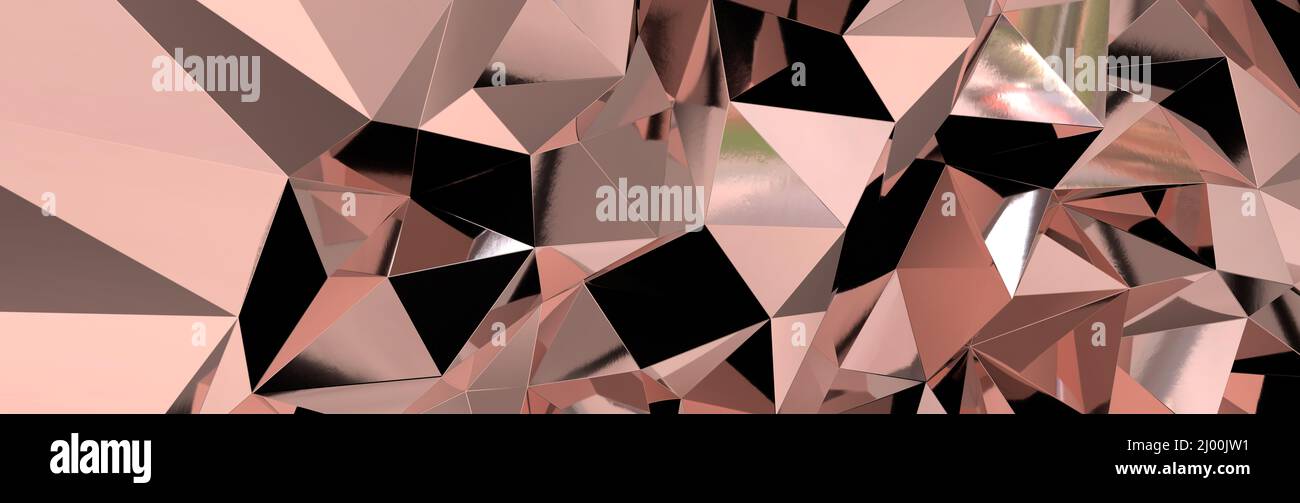 3D illustration of a Gold Polygon Background Stock Photo - Alamy