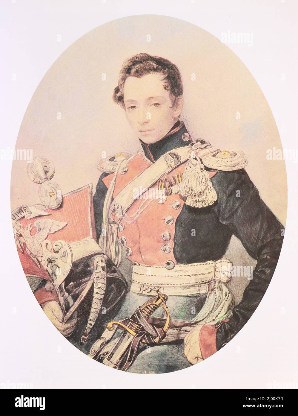 Portrait of a cornet of the Vladimir Lancers Regiment of Russian army ...