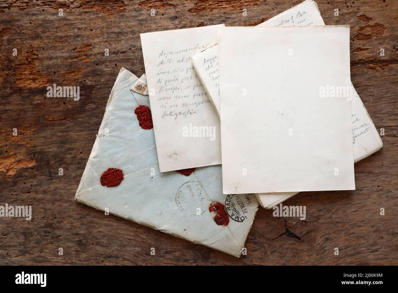 Old Envelope and Letter on a original 1800s wooden background Stock ...