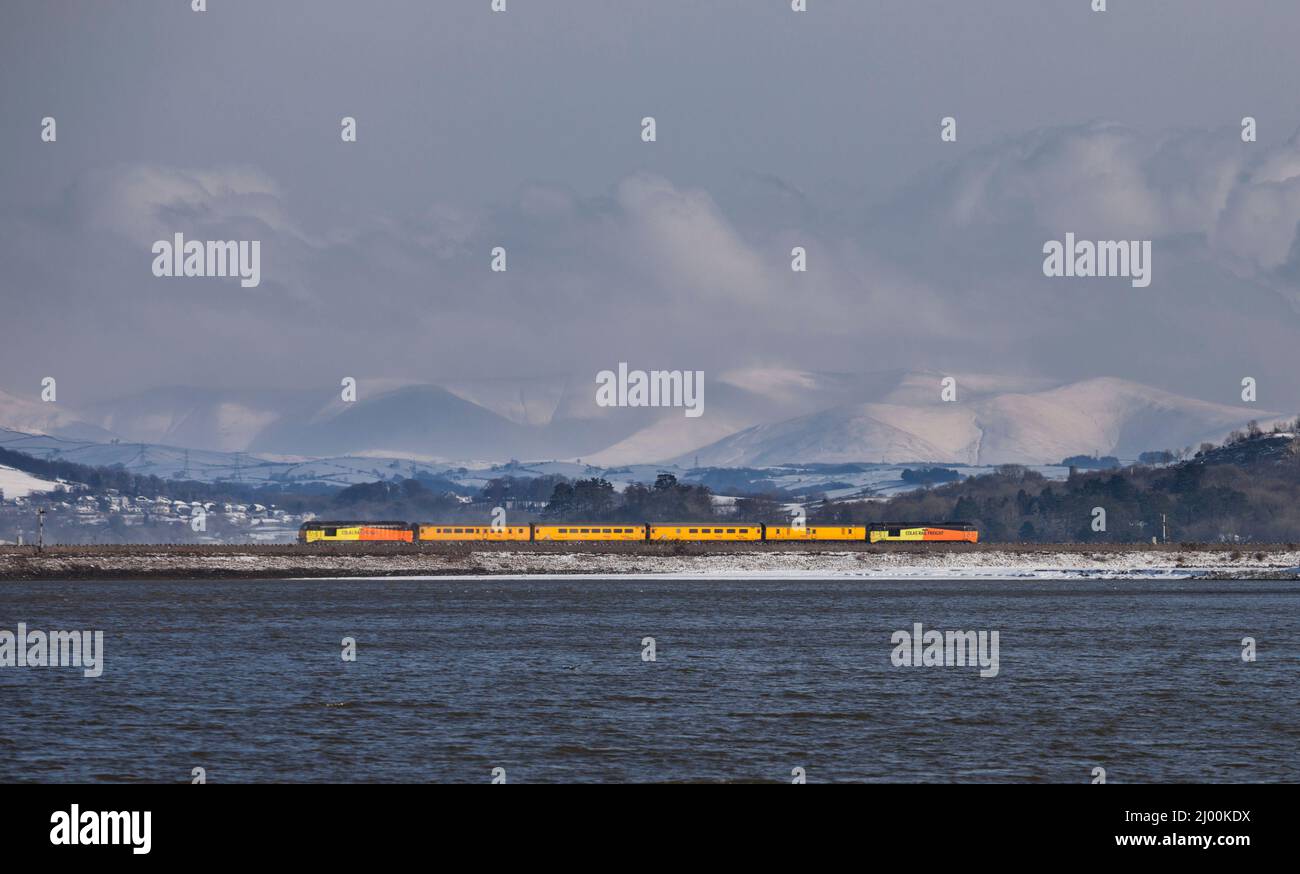 2 Colas Rail Freight class 67 locomotives hauling a Network Rail ...