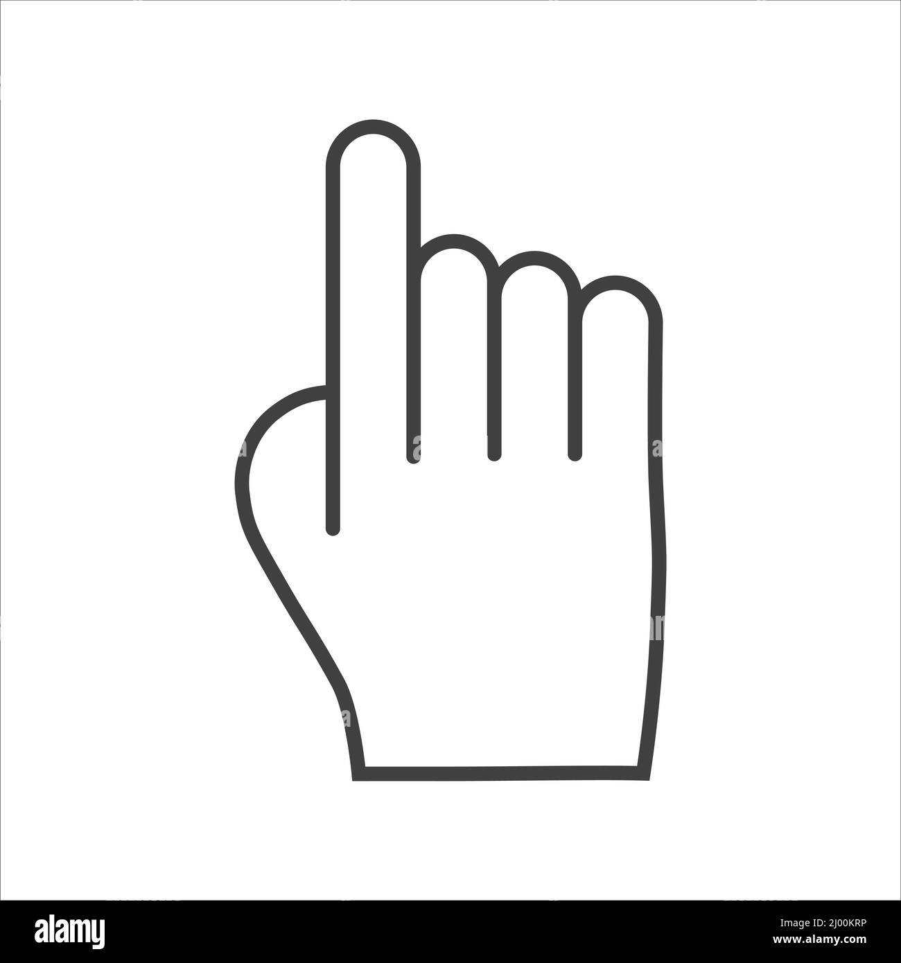 White hand cursor pointer icon. Flat version vector illustration. Stock ...