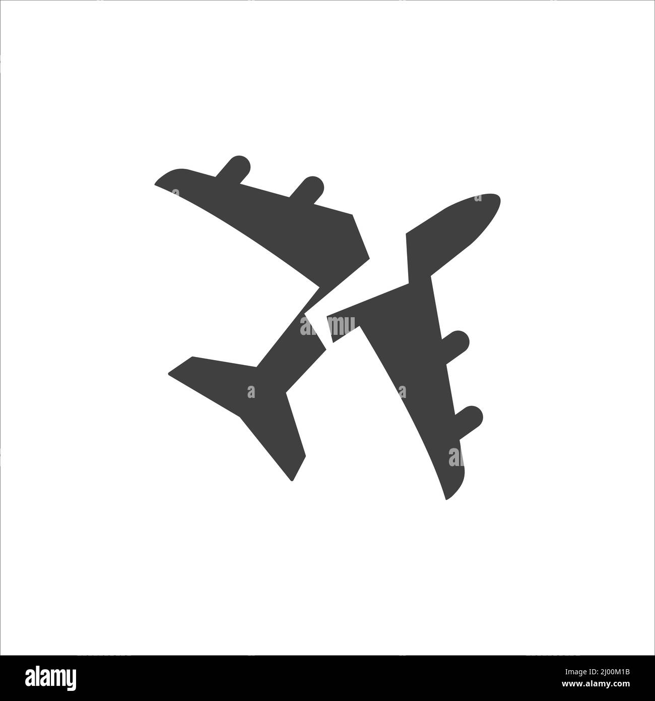 Downed plane. Plane crash.Terrorist act. Airplane crash vector icon ...