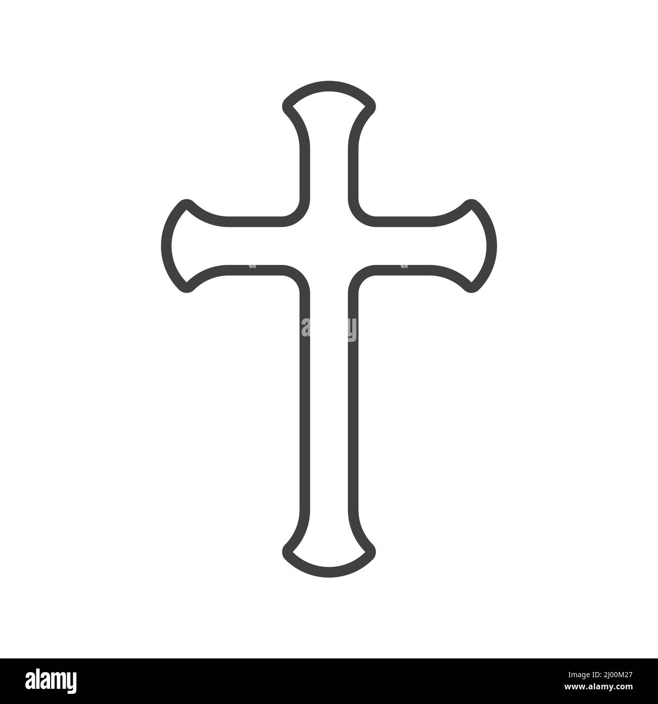 Vector illustration of a religious cross on a white background ...