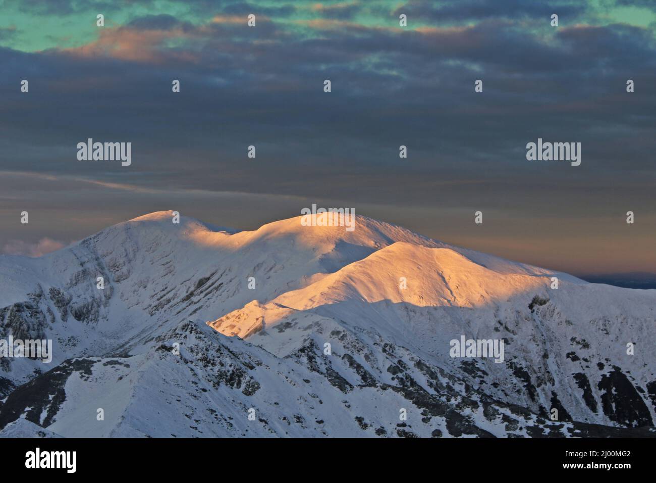 A top view of snowy rocky hills Stock Photo - Alamy