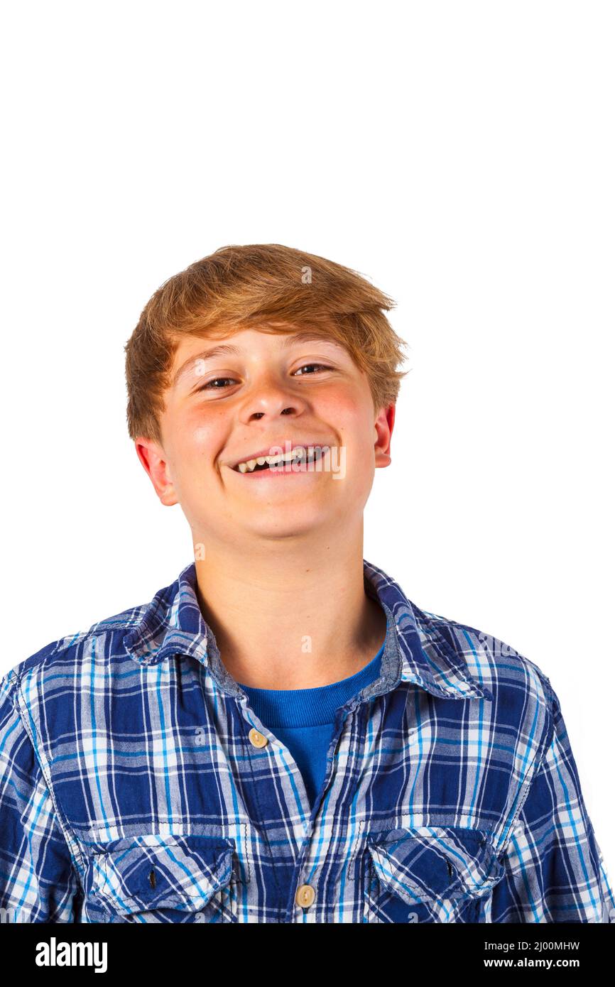 happy smart boy is laughing isolated on white Stock Photo - Alamy