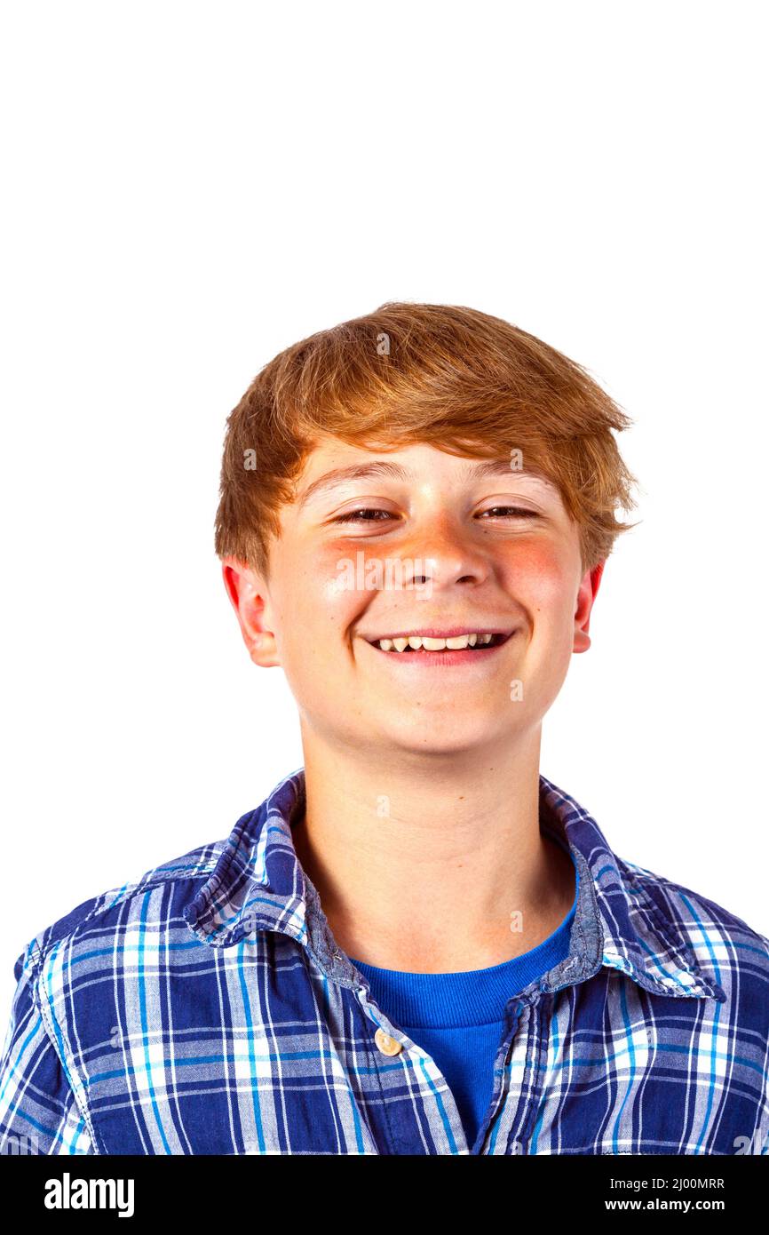 happy smart boy is laughing isolated on white Stock Photo - Alamy