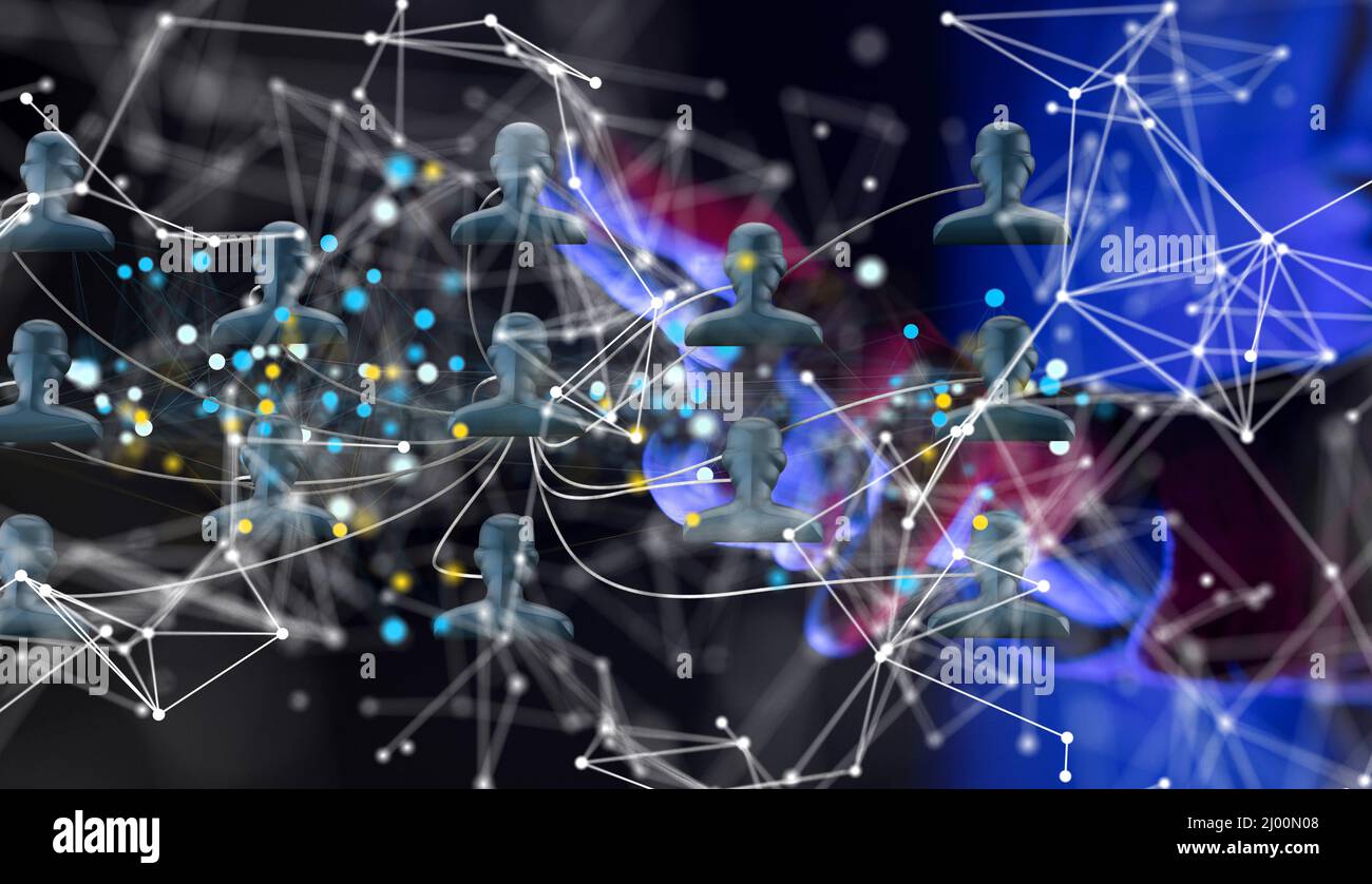 3d illustration of organization chart team concept networking Stock ...