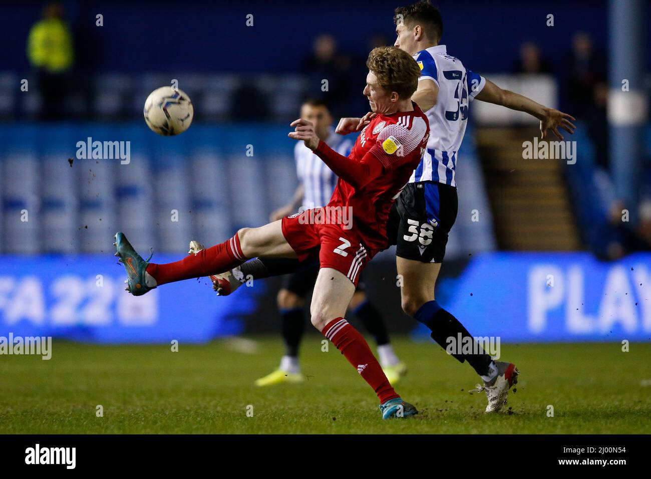 Jordan Storey #38 of Sheffield Wednesday and Harvey Rodgers #2 of ...