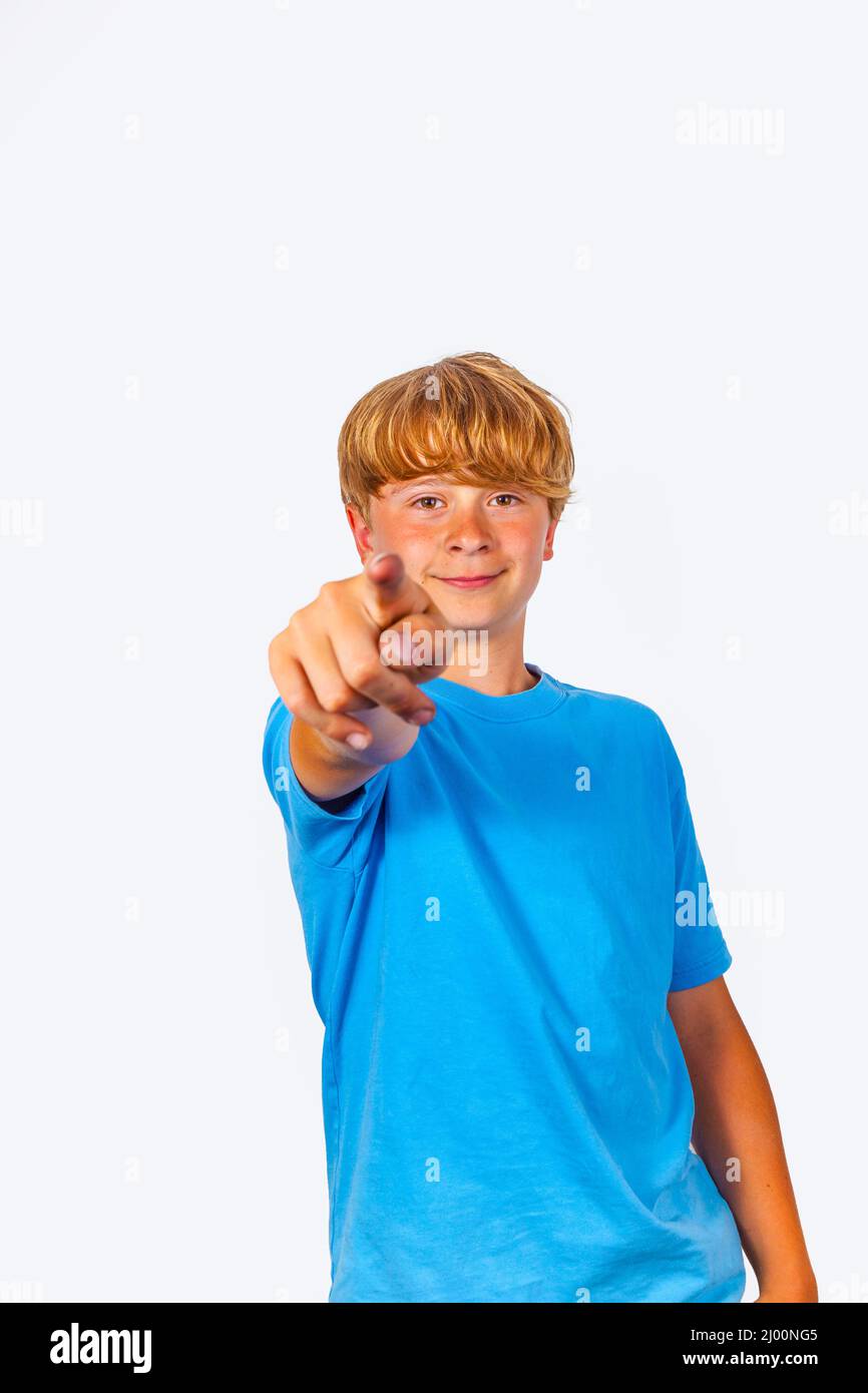 boy showing with his arm in the foreward direction Stock Photo - Alamy
