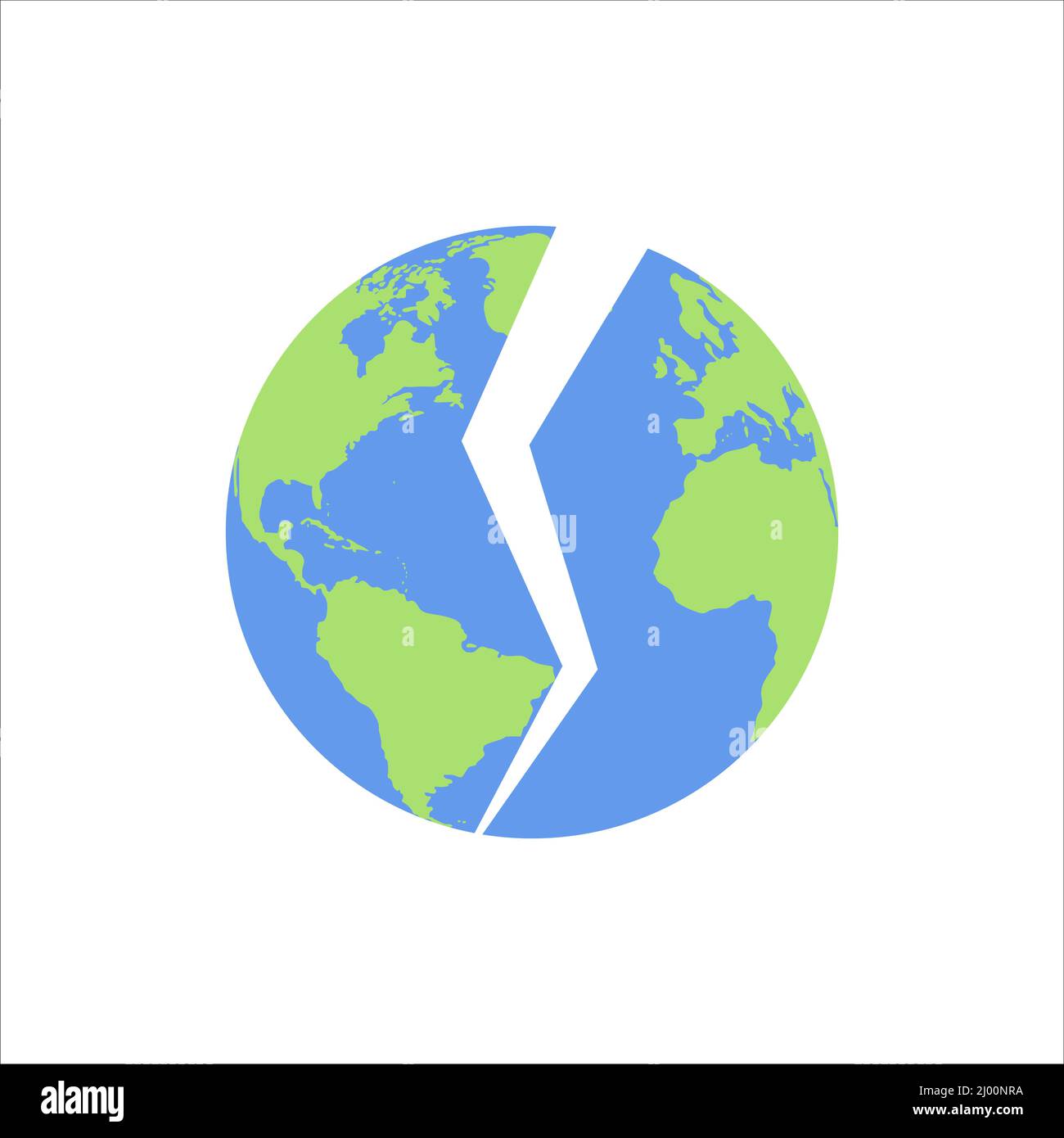 broken planet icon on white background Stock Vector Image & Art - Alamy